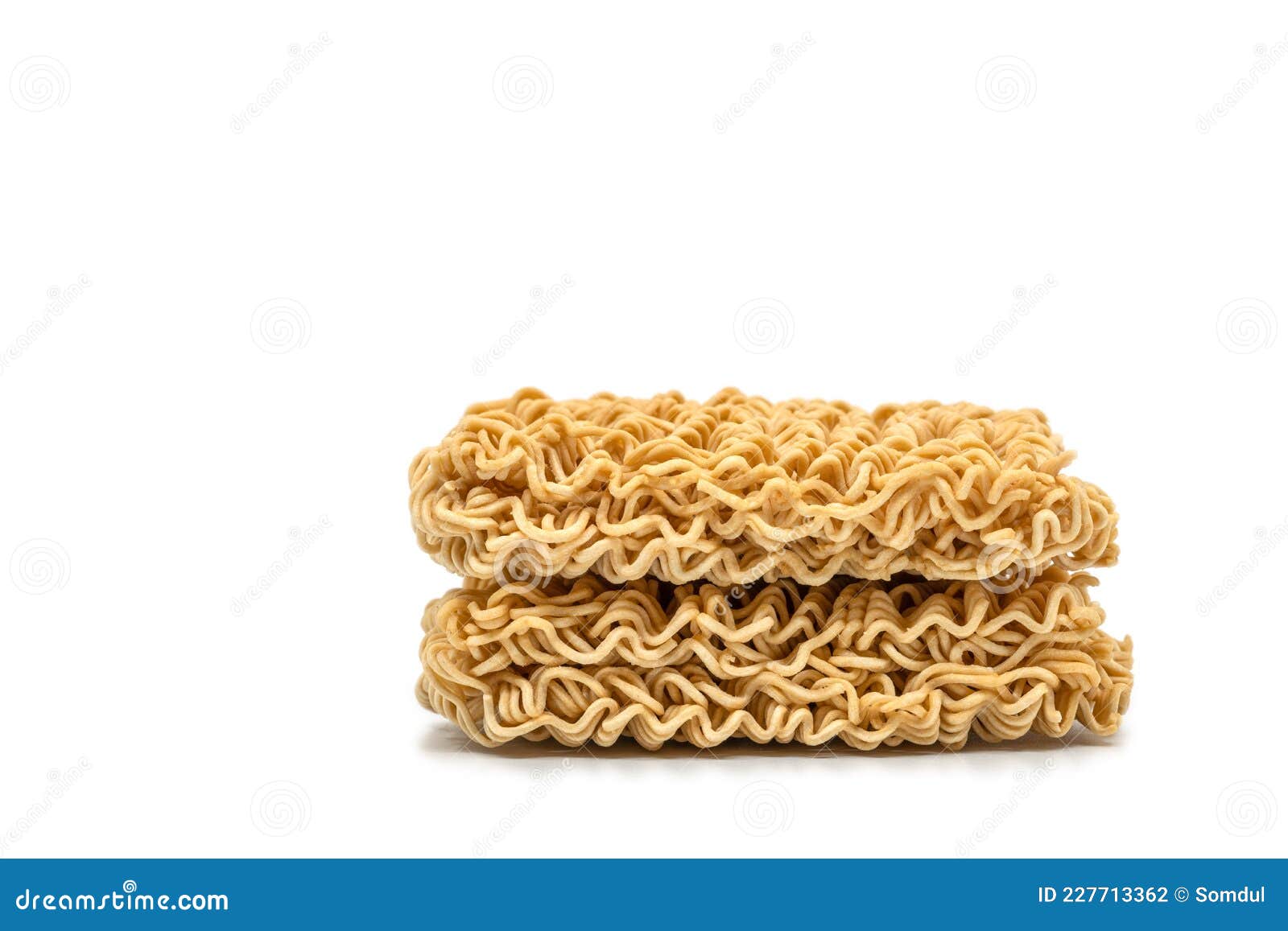 Stack of Two Instant Noodles, Side View, Close-up Image, Isolated ...