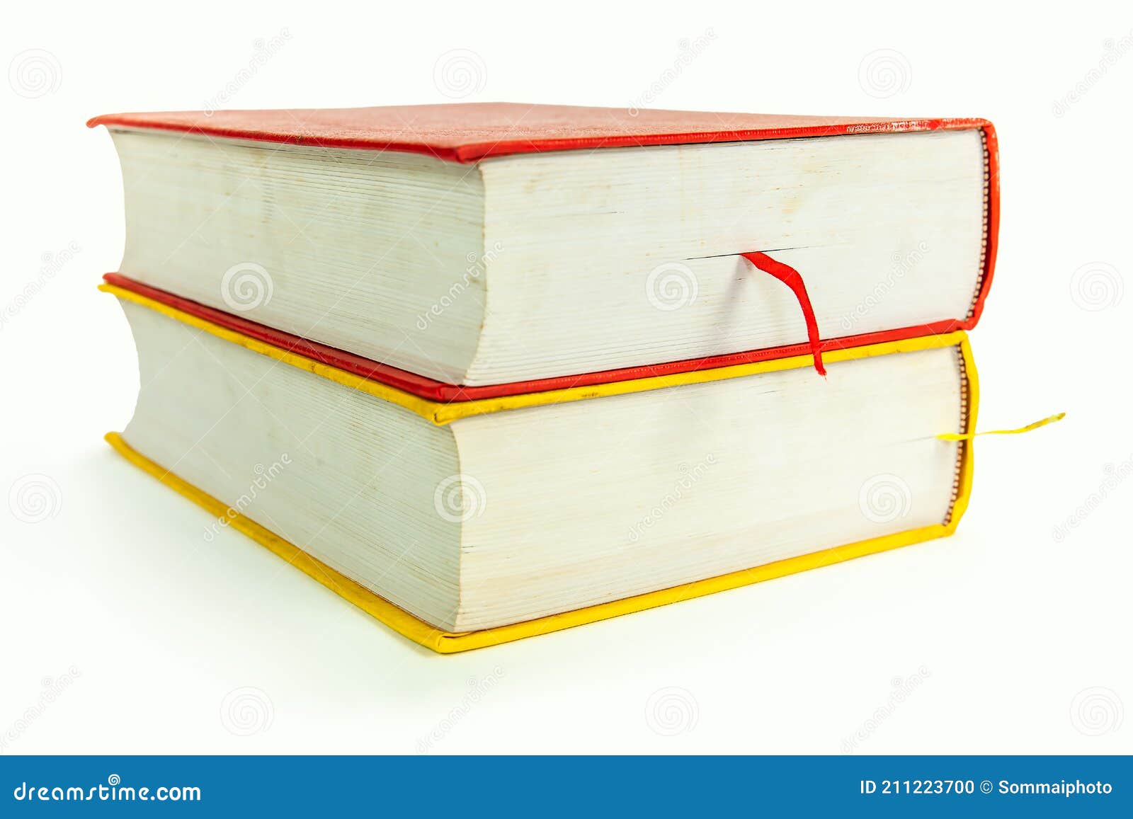 Stack of Two Old Books Isolated on White Stock Photo - Image of ...
