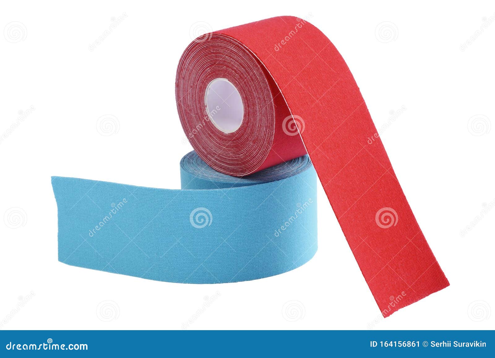Stack of Two Rolls Kinesiology Tape for Athletes Isolated on White ...