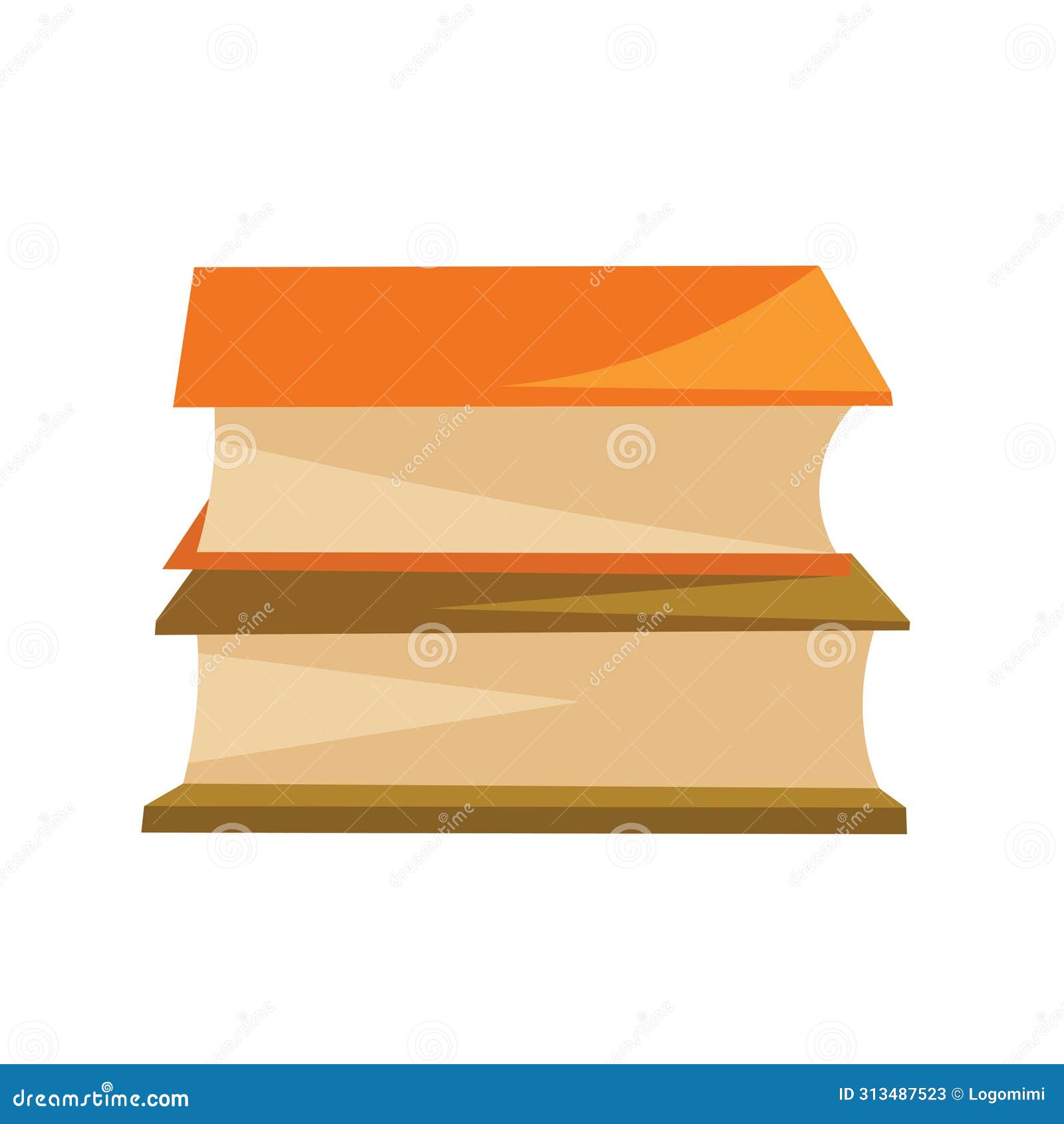 Stack of Two Thick Books Vector Illustration, Isolated on White ...