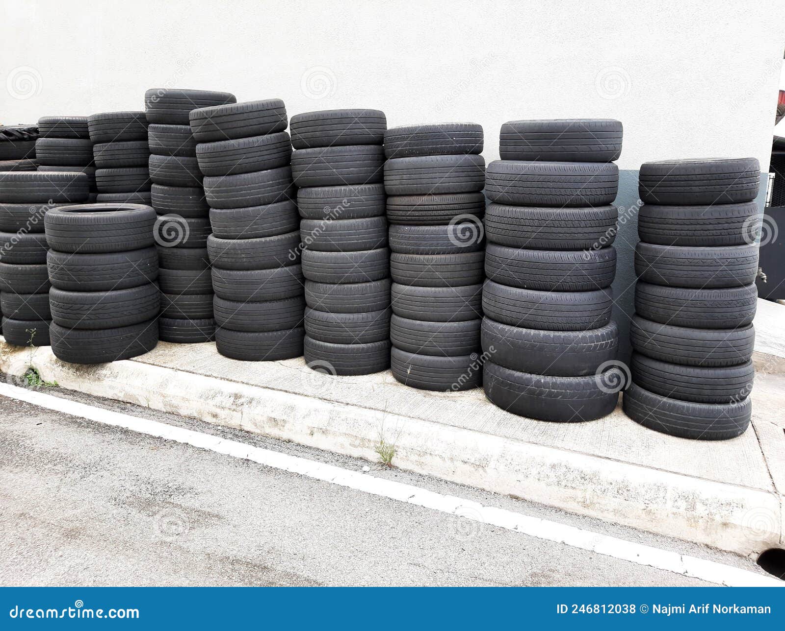 Stack of tyre stock photo. Image of dealer, pneumatic - 246812038