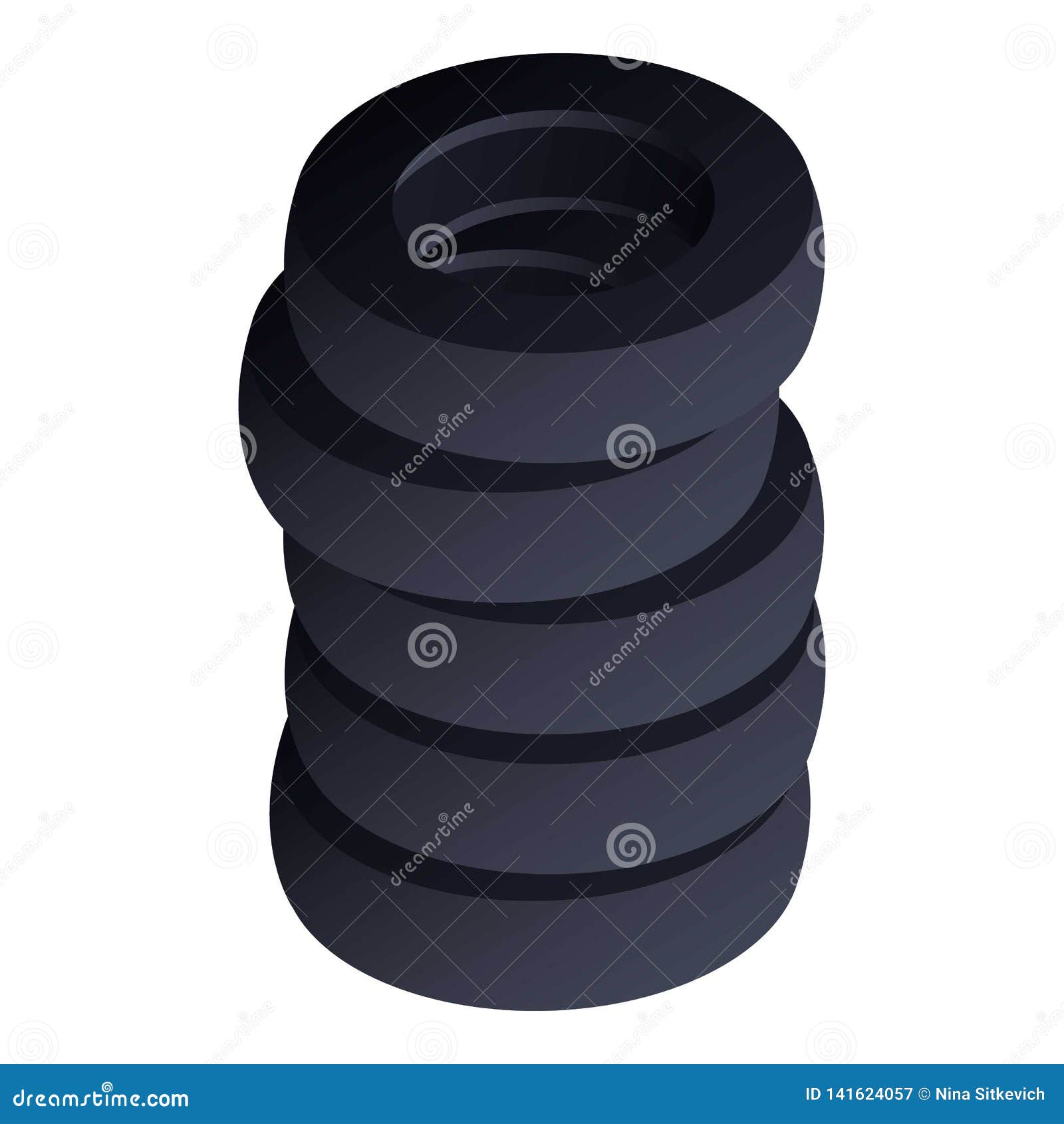 Stack of Tyres Icon, Isometric Style Stock Vector - Illustration of ...