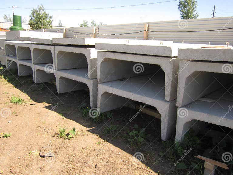 Stack of Reinforced Concrete Blocks at a Construction Site Stock Image ...
