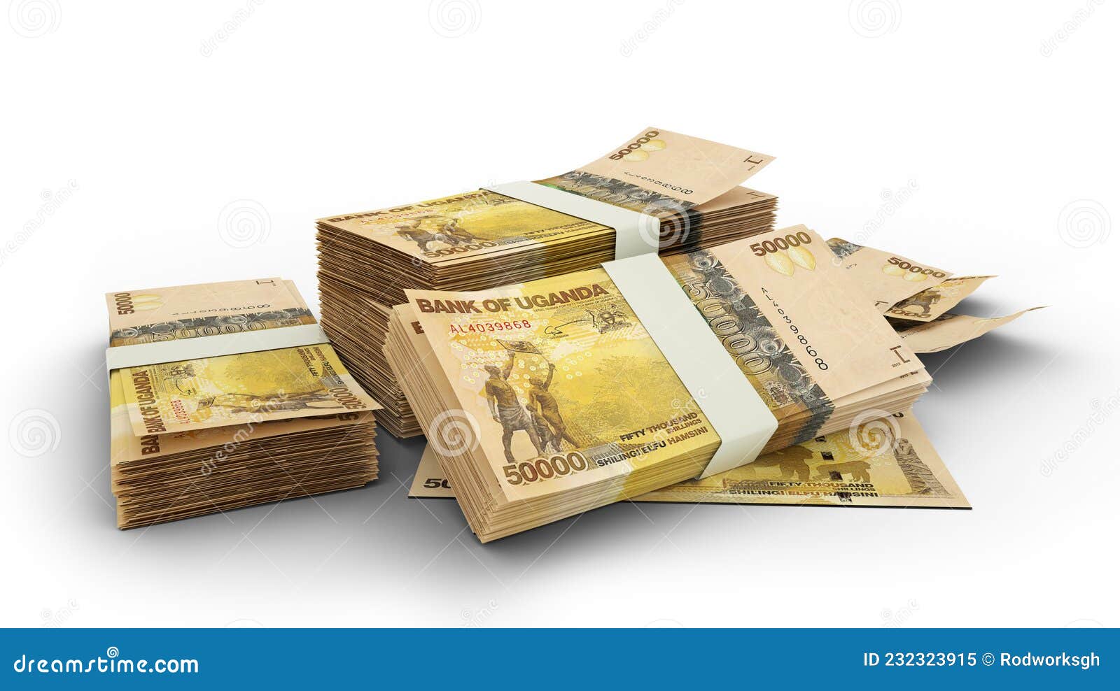 Stack of Ugandan Shiling Notes Stock Image - Illustration of note ...