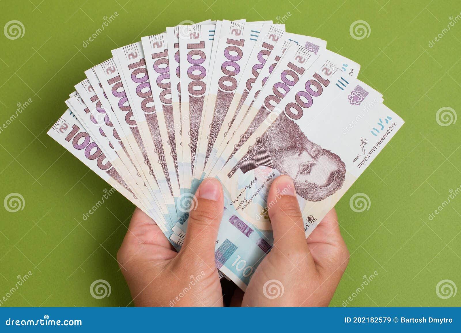Stack of Ukrainian Hryvnia Banknotes in Hands 1000 Uah Stock Image ...