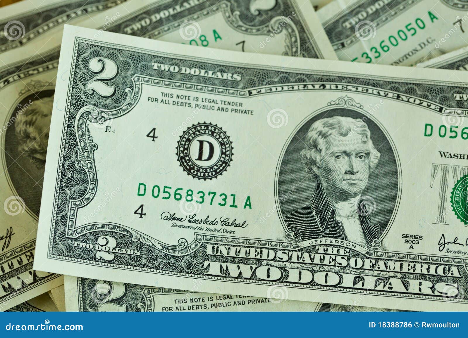 Stack of United States $2 Bills Stock Photo - Image of capital ...