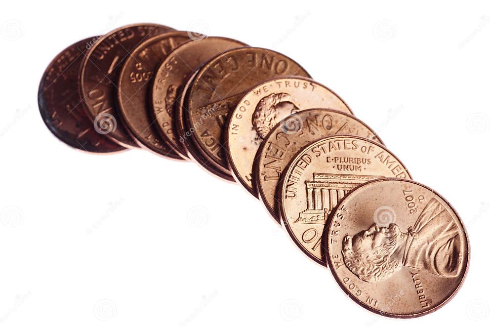 Stack of United States Pennies Stock Image - Image of cent, spending ...