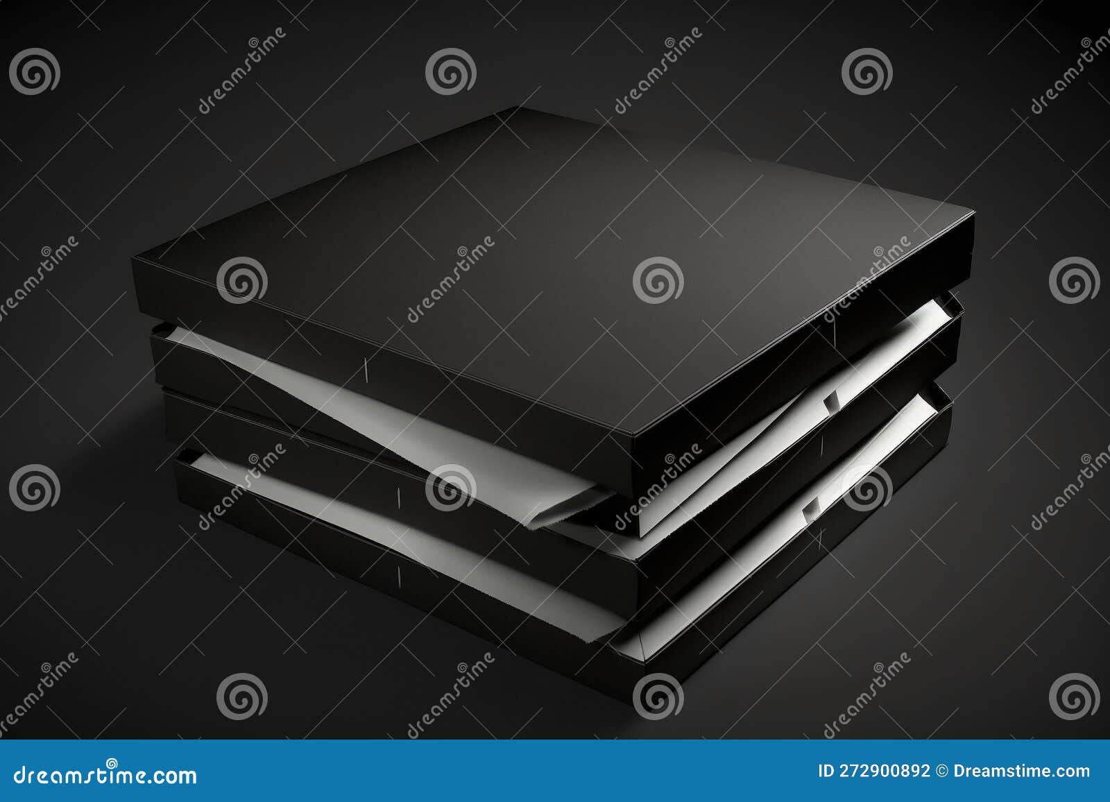 Stack of Unopened Pizza Boxes Black on a Black Background Stock Photo ...