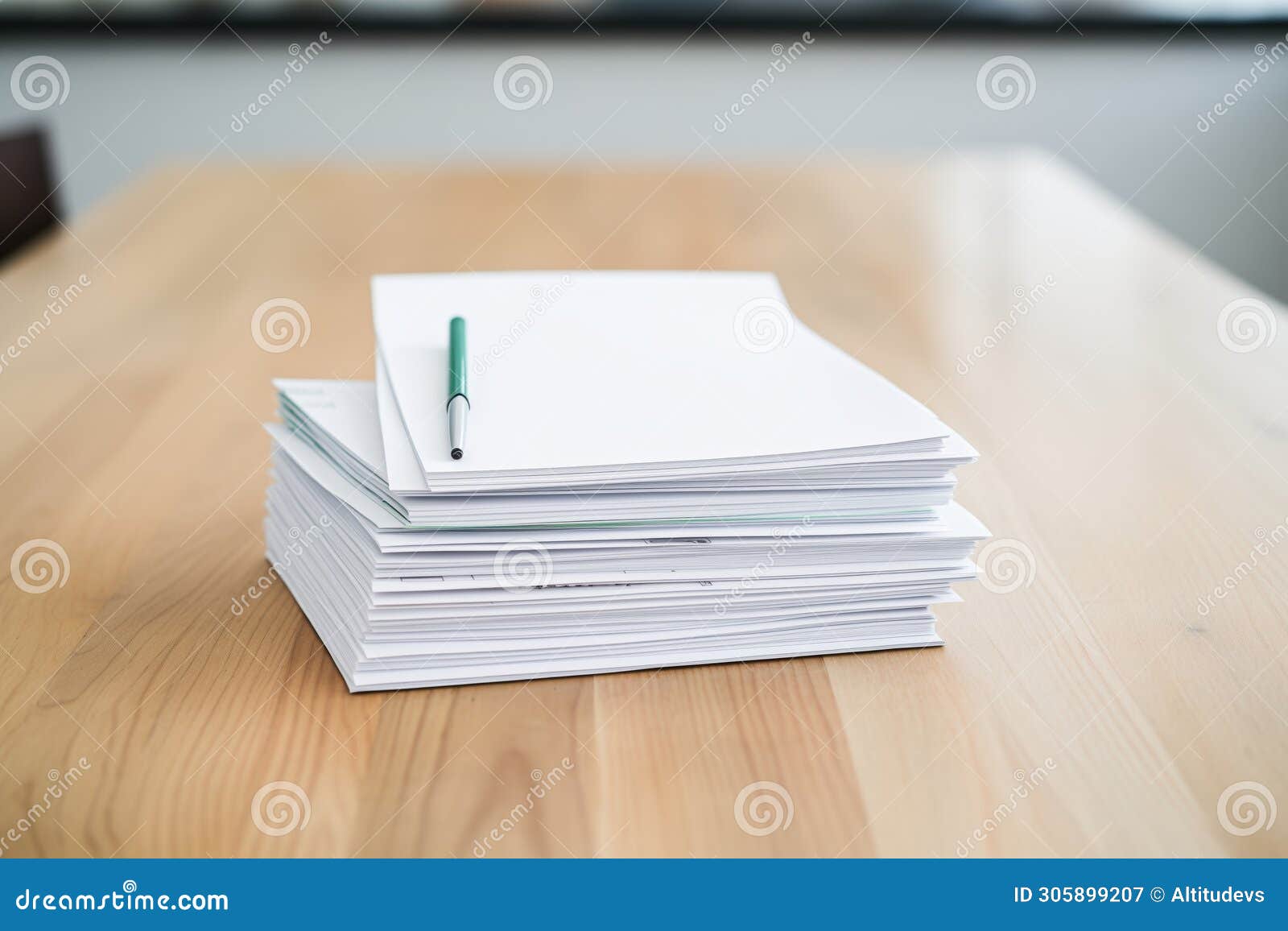 A Stack of Untouched Handwriting Practice Sheets on a Table Stock Image ...