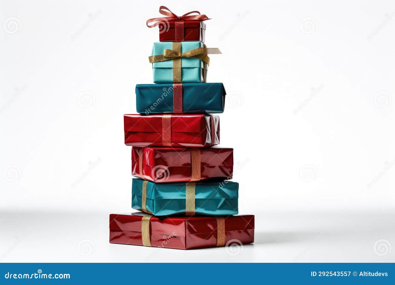 A Stack of Unwrapped Christmas Gifts on a White Backdrop Stock Image ...