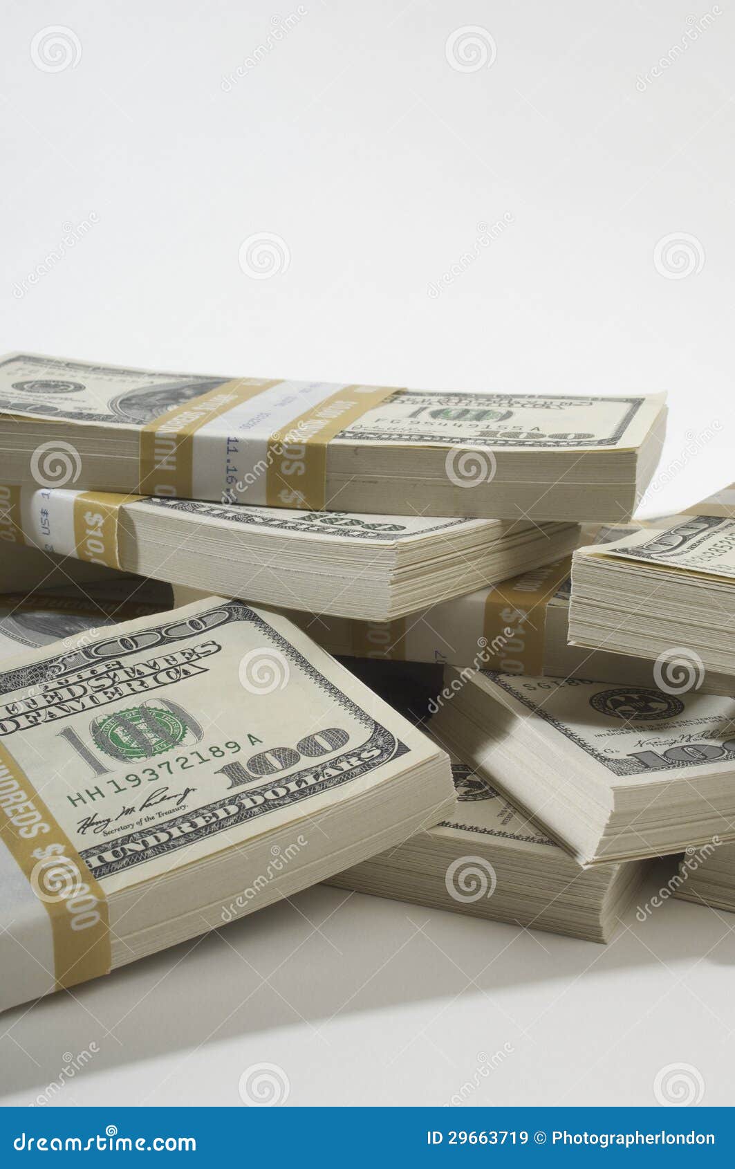 Stack of US Currency stock image. Image of economy, asset - 29663719