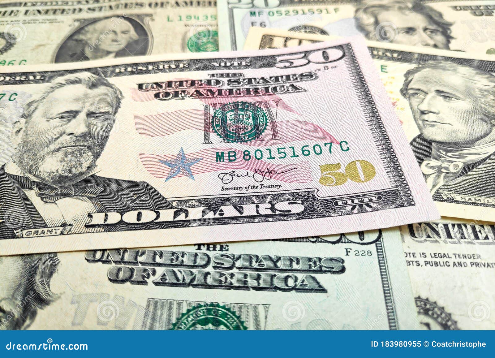 Stack of US dollars stock image. Image of economy, macrophotography ...