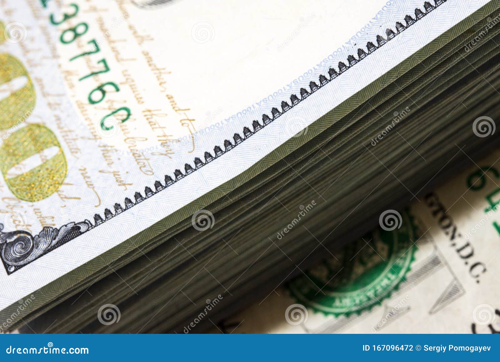 Stack of US Dollars Money on One Dollar Bill Stock Photo - Image of ...