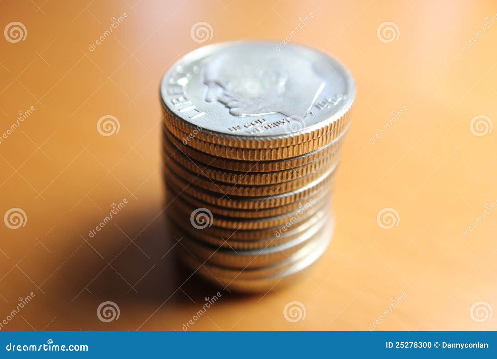 Stack of US Silver Dimes stock photo. Image of pile, silver - 25278300