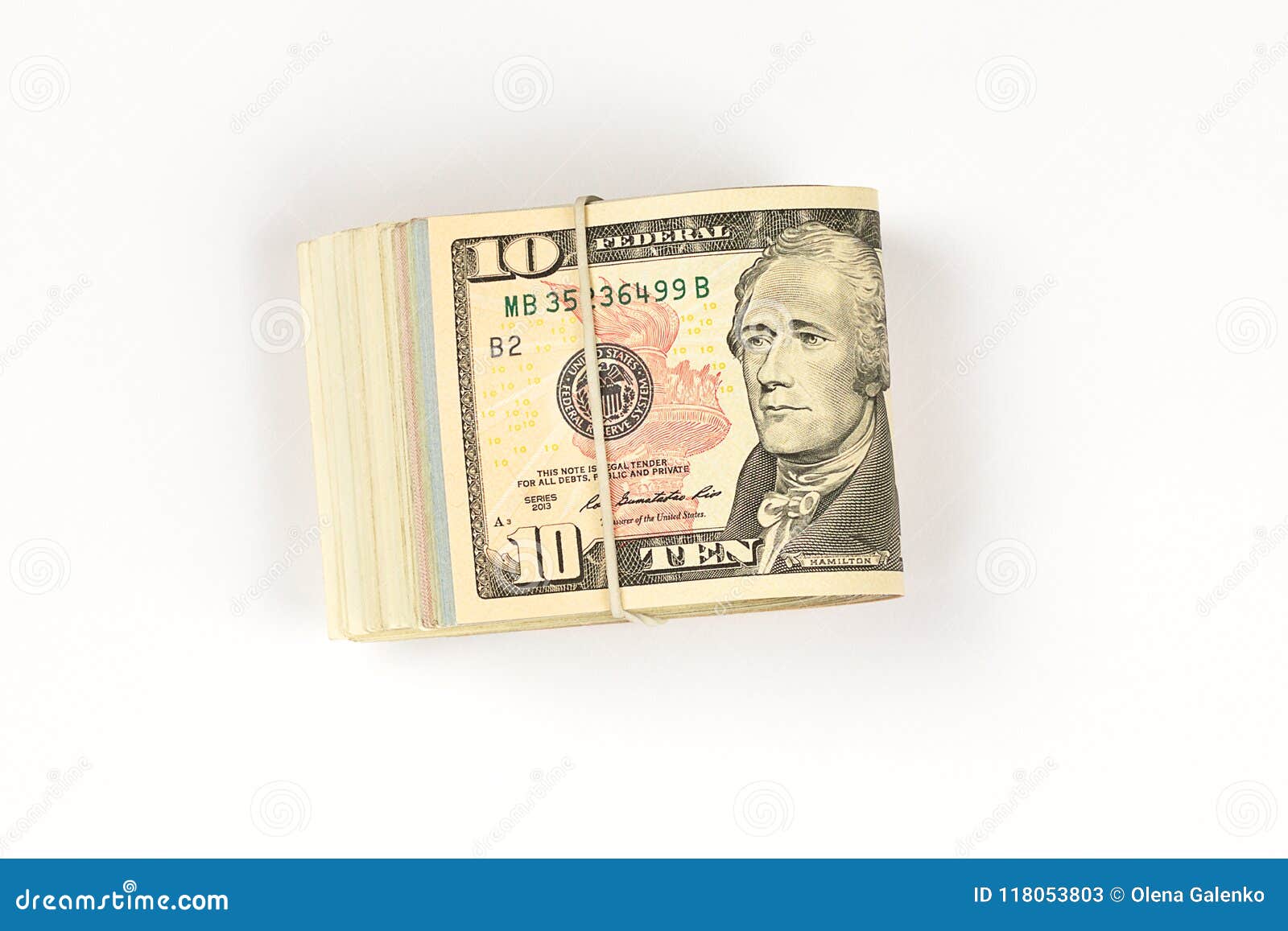 Stack of USA 50 Dollars Isolated on White Background. Stock Image ...