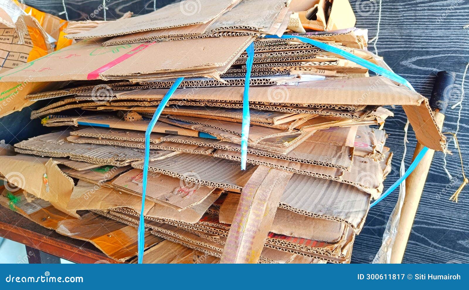 Stack of Used Cardboard for Resale, Reuse, Recycle Stock Image - Image ...