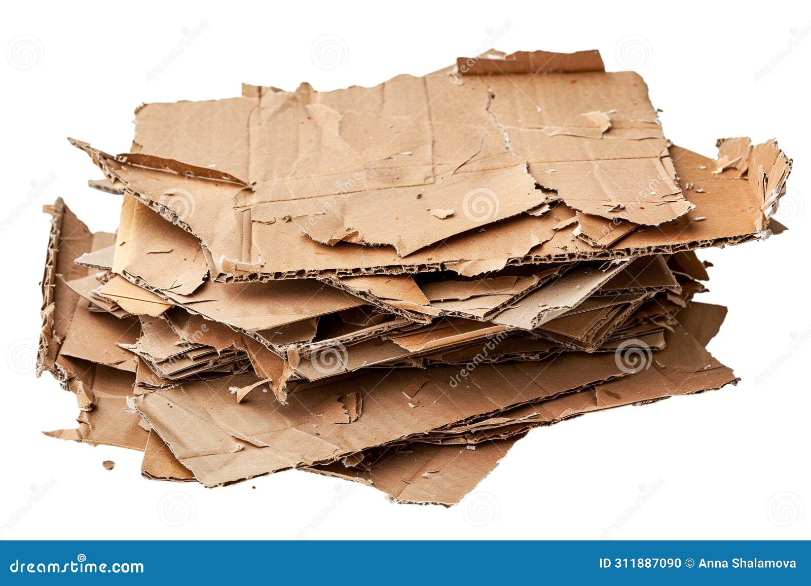 Stack of Used Cardboard Scraps for Recycling and Sustainable Packing ...