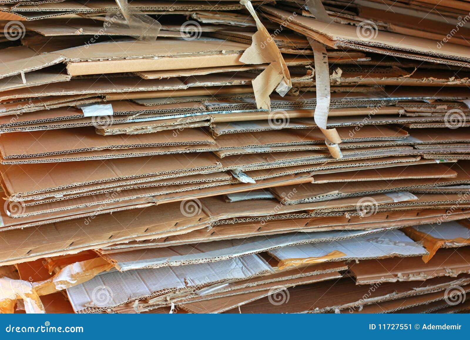 Stack of used cardboards stock image. Image of detail - 11727551
