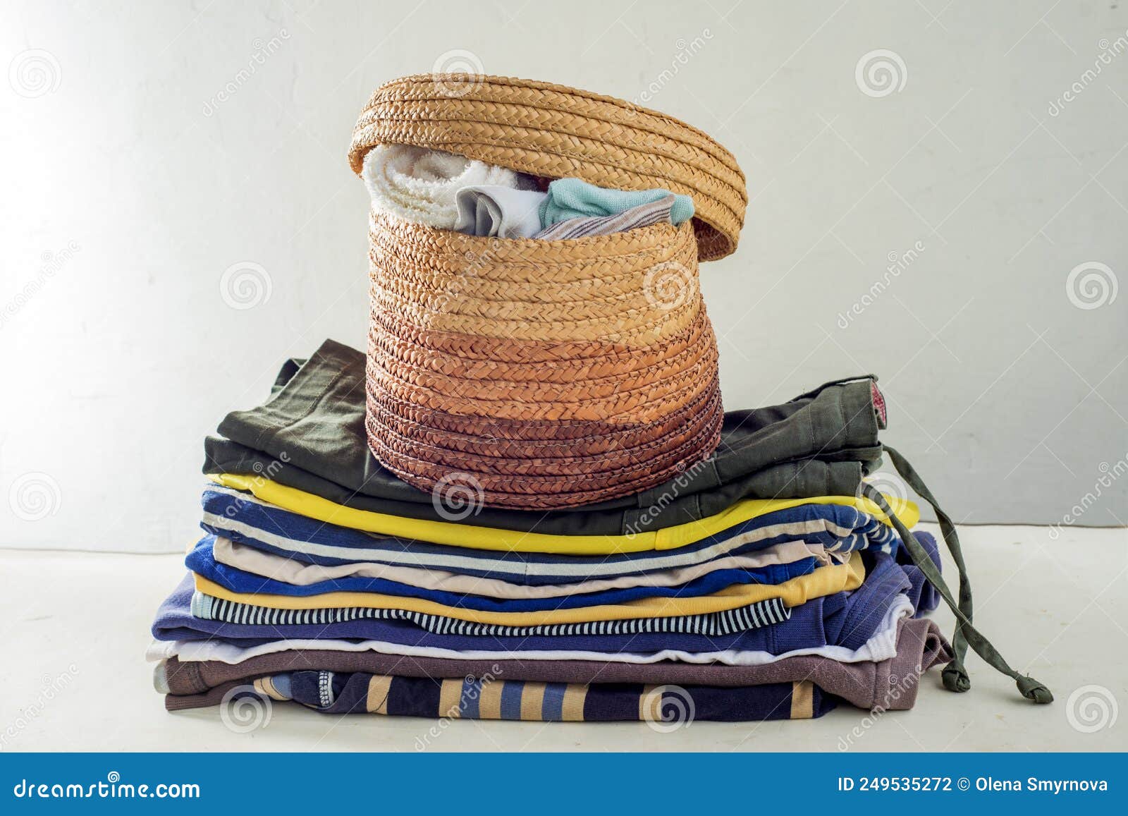 Stack of used clothes. stock photo. Image of synthetics - 249535272