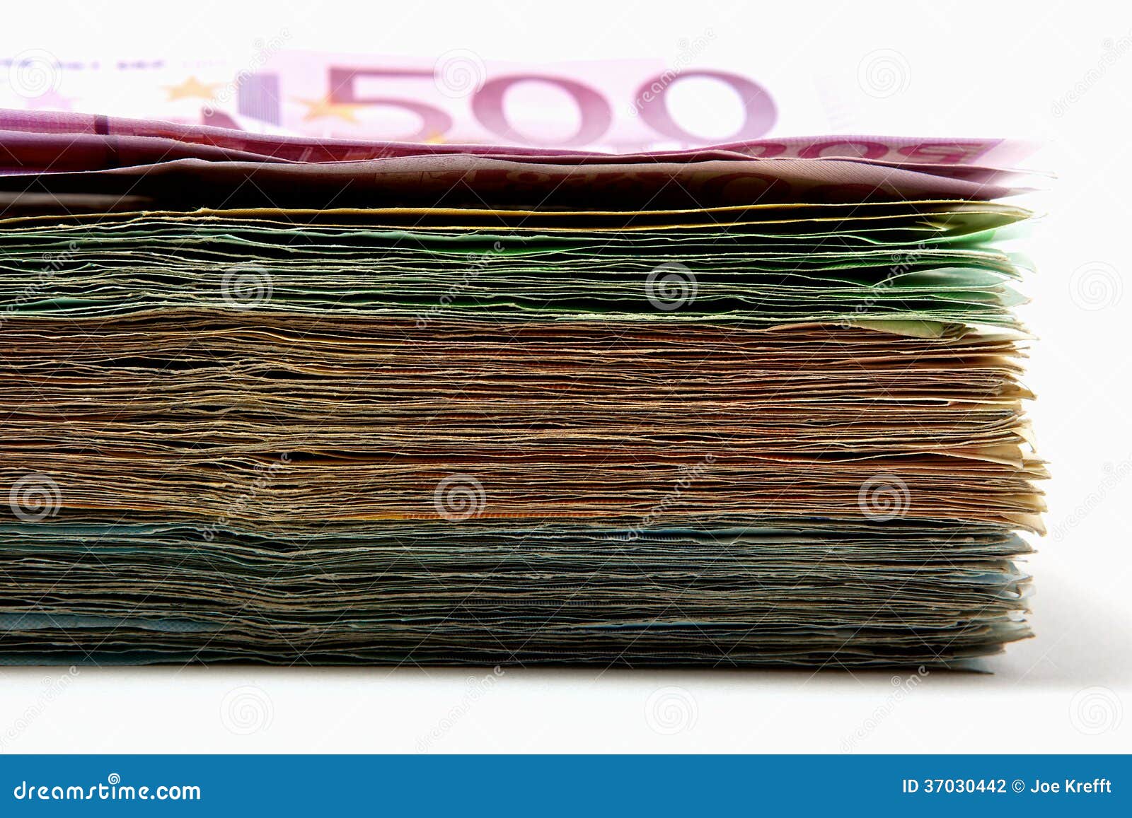 Stack of Used Euro Bank Notes Stock Photo - Image of cost, bills: 37030442