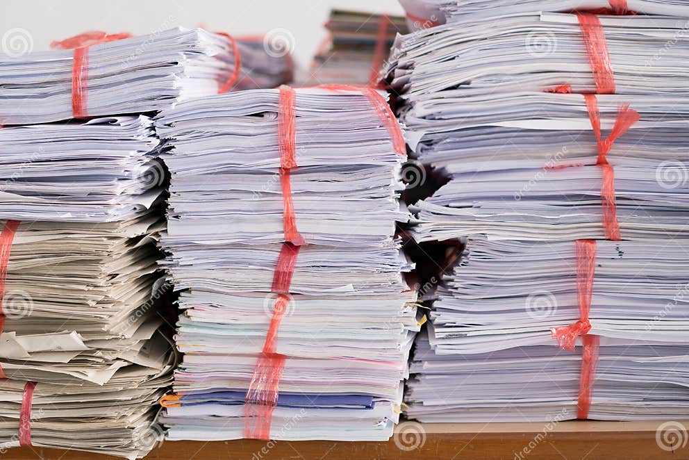 Stack of Used Paper and Old Document Packed Ready To Be Sent Out for ...