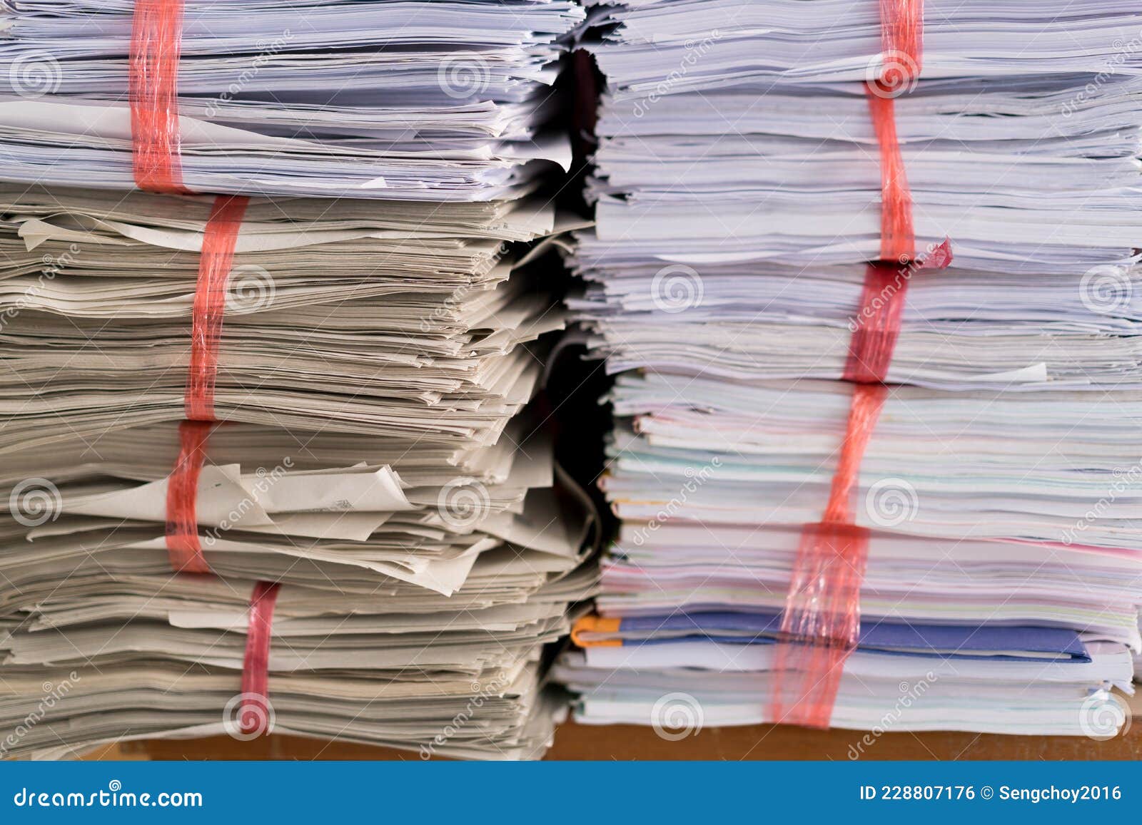 Stack of Used Paper and Old Document Packed Ready To Be Sent Out for ...