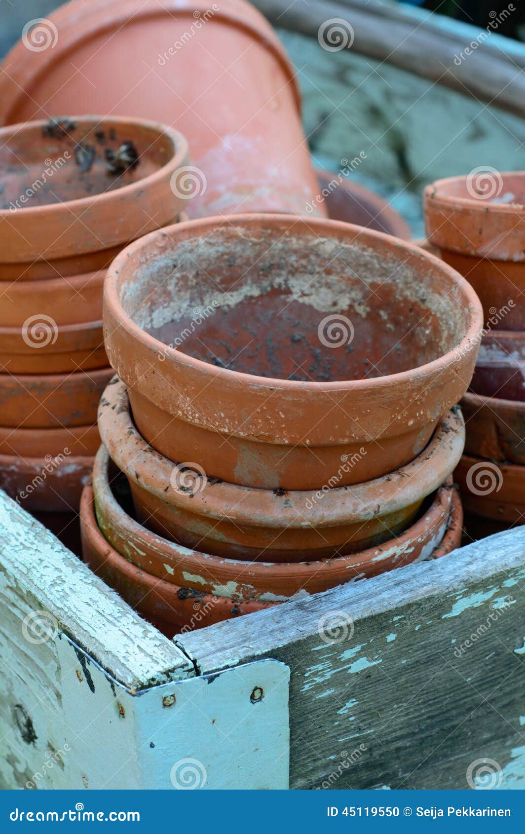 Stack of Used Terra-cotta Flower Pots Stock Photo - Image of flower ...