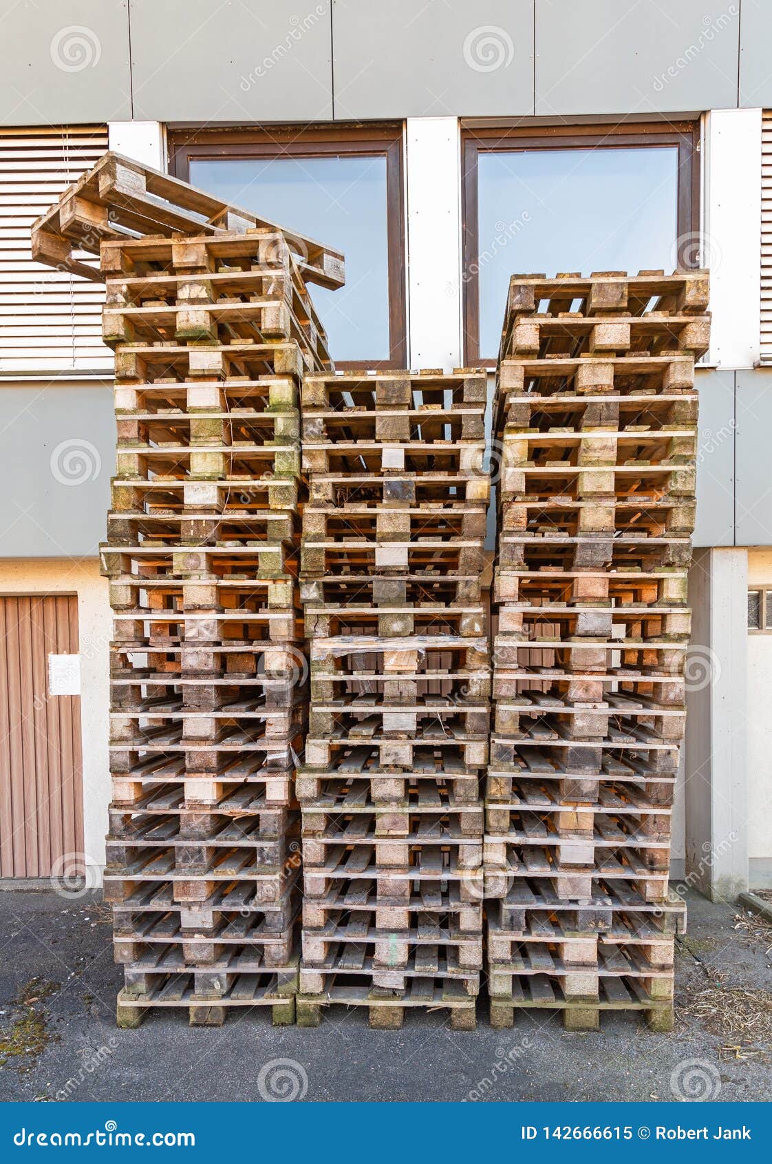 Stack of Used Wooden Pallets Stock Image - Image of wood, warehouse ...