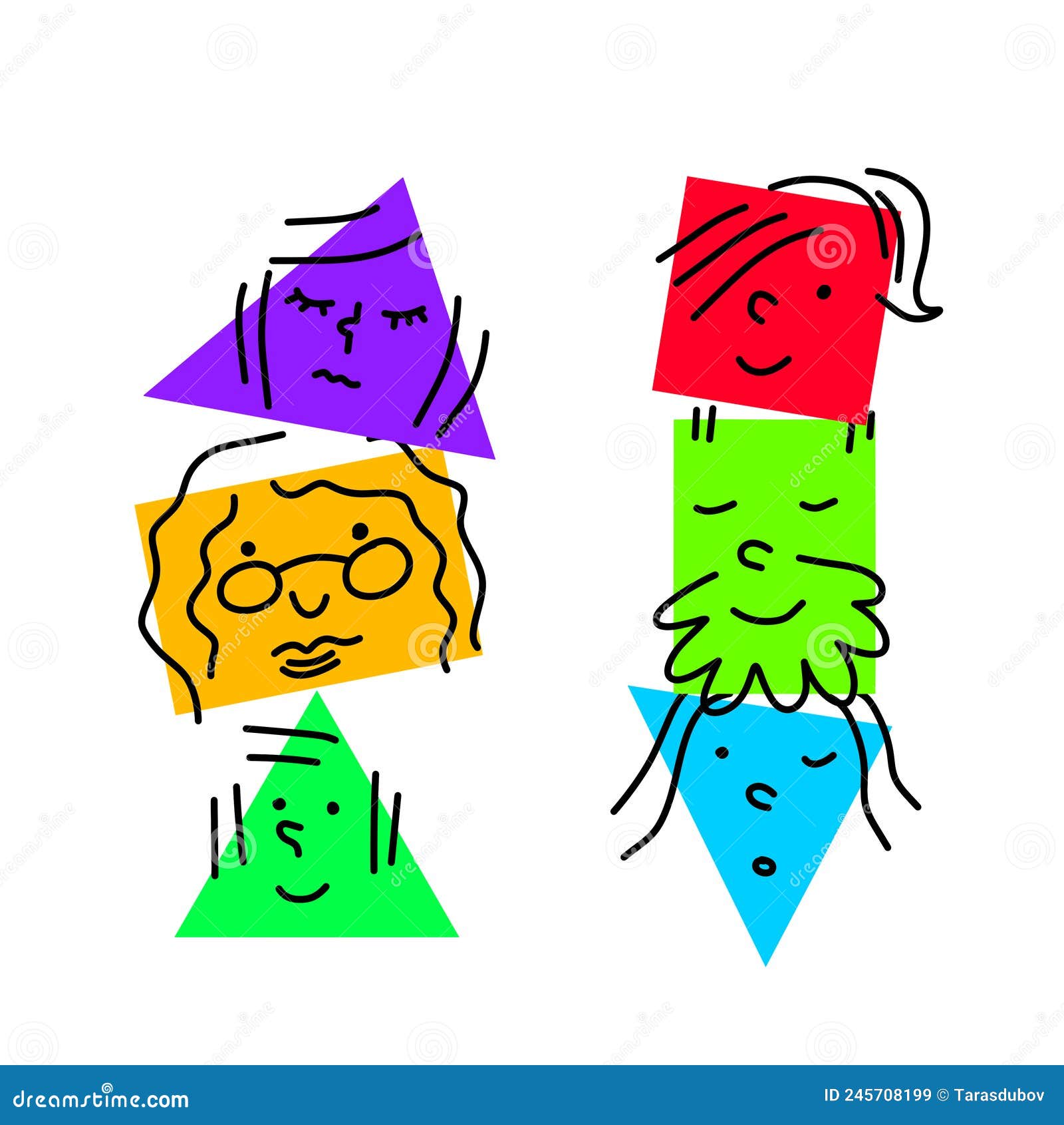 The Emotions, Group, Faceless Children, Colors Stock Photography ...
