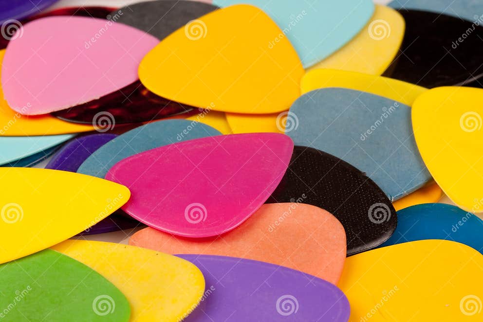 A Stack of Various Color Guitar Picks Stock Photo - Image of plectrum ...