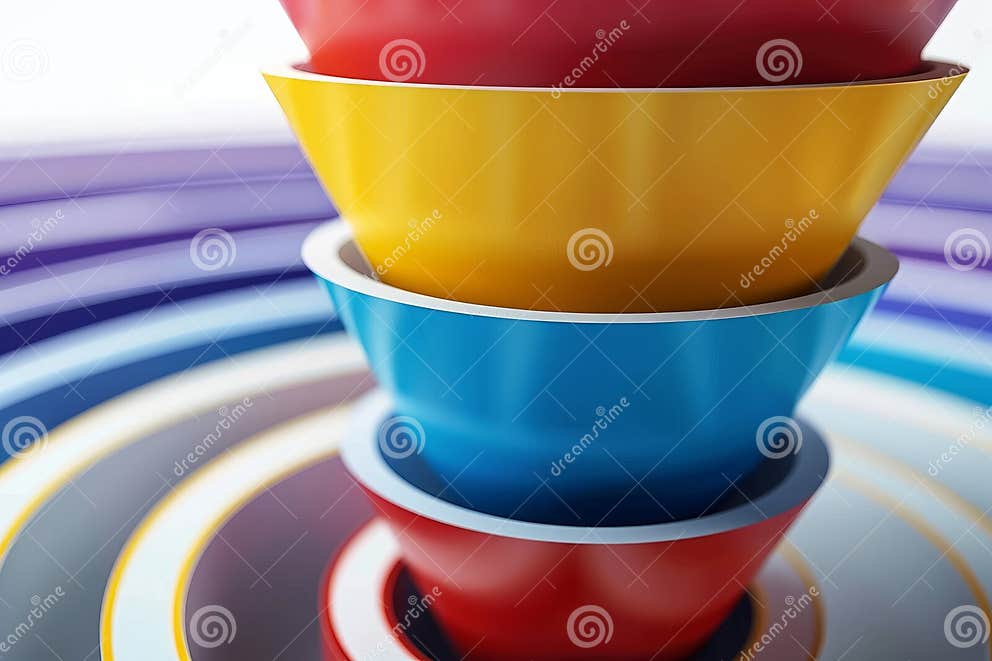 Stack of Various Colorful Cups Arranged in a Tower Formation, Generate ...