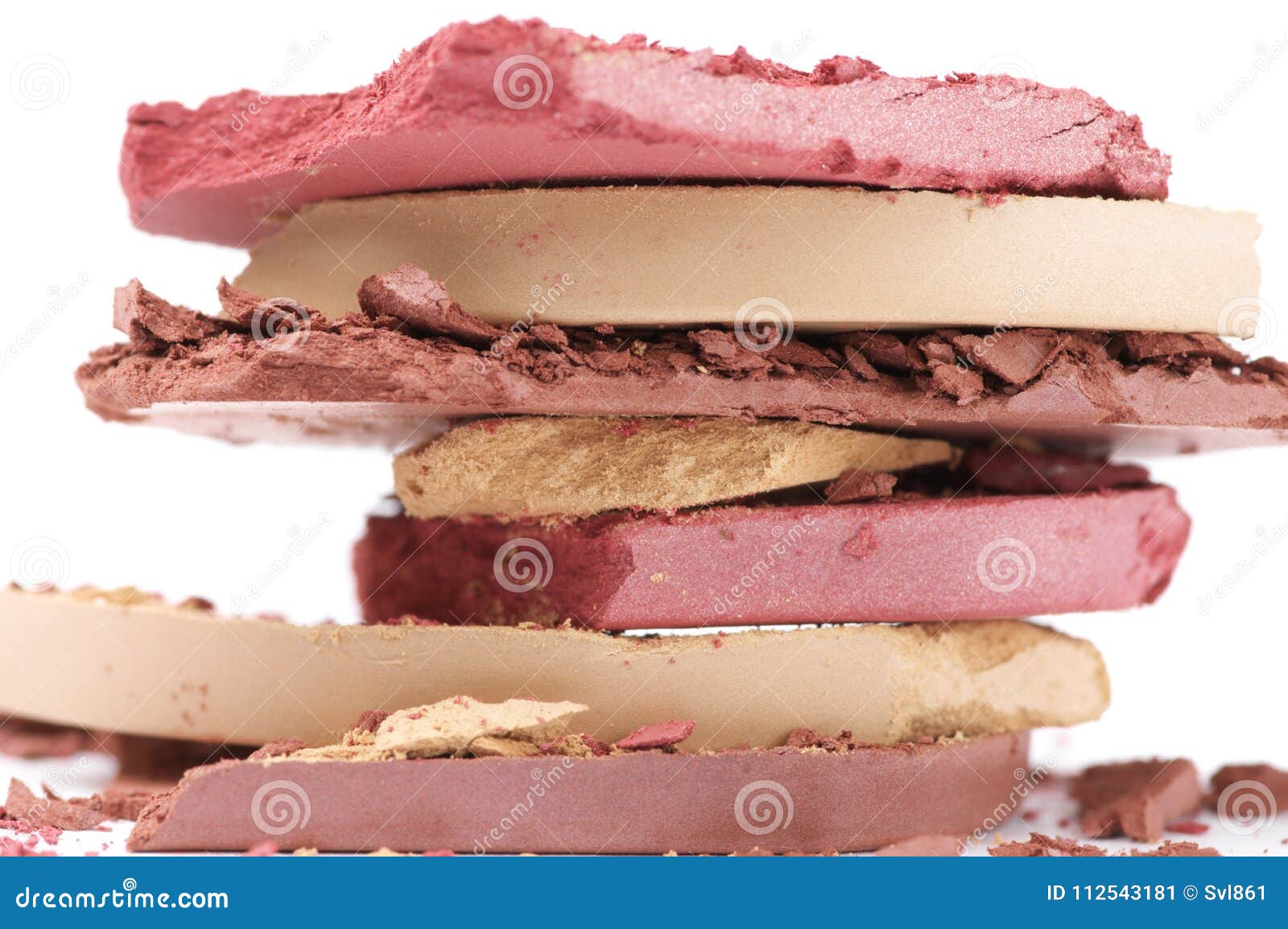Stack of Various Crashed Makeup Products Stock Image - Image of facial ...