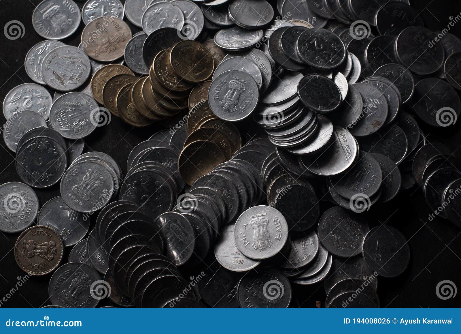 Stack of Indian Currency Coins Stock Photo - Image of poor, finances ...