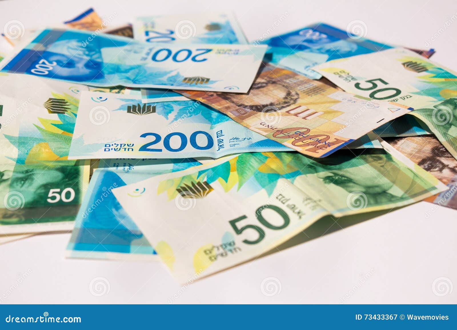 Stack of Various of Israeli Shekel Money Bills Stock Image - Image of ...