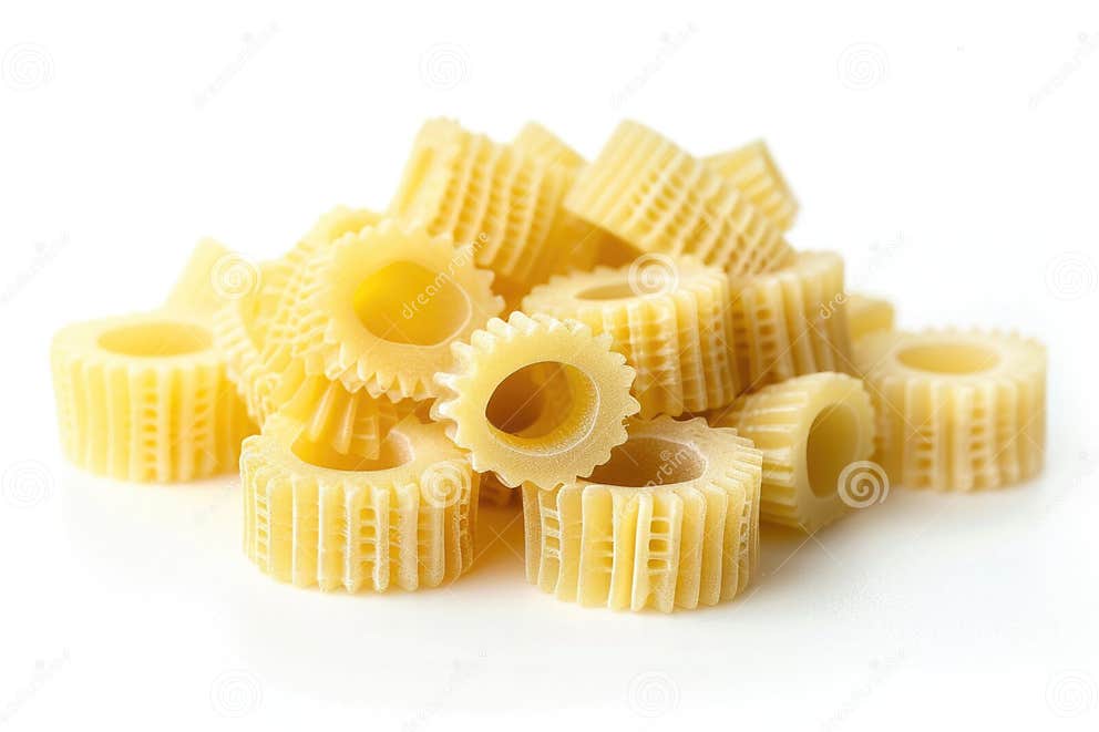 A Stack of Various Pasta Shapes on a Clean White Surface Stock Image ...