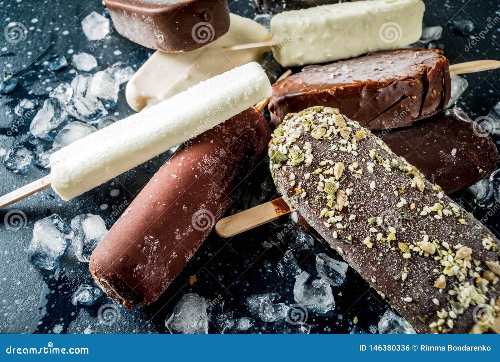 Stack of Various Popsicle Ice Cream Stock Photo - Image of chocolate ...