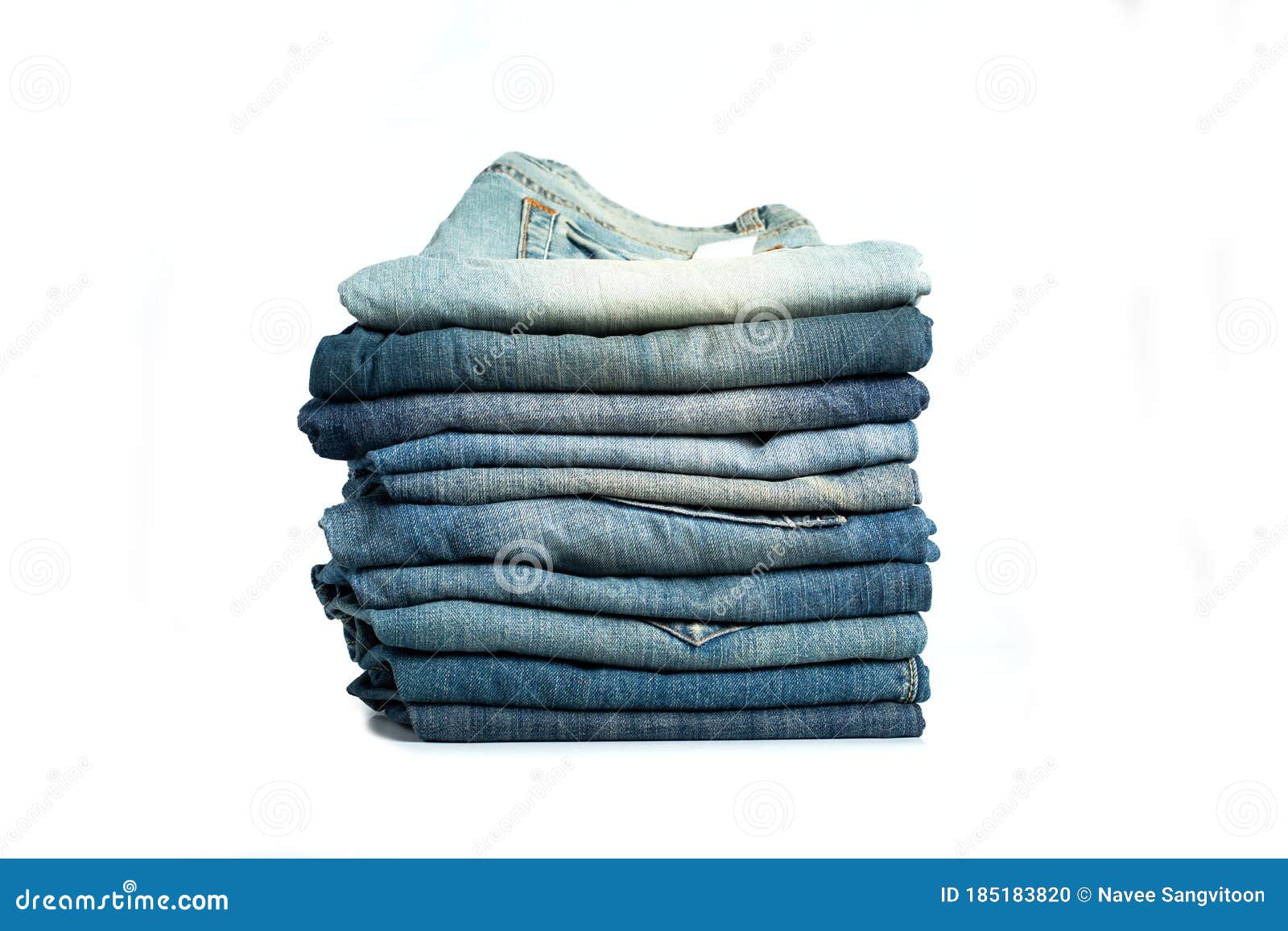 334 Blue Jeans Denim Stacked Clothing Textured Stock Photos - Free ...