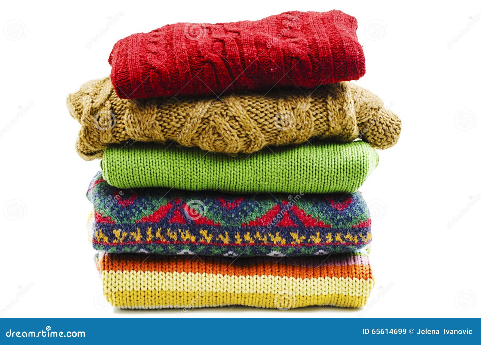 Stack of Various Sweaters. Winter Style Stock Image - Image of pattern ...