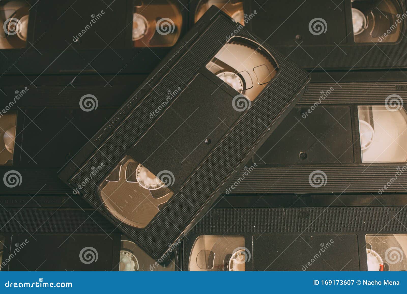 Stack of VHS Video Tapes As Background. Old Video Cassettes Tapes ...