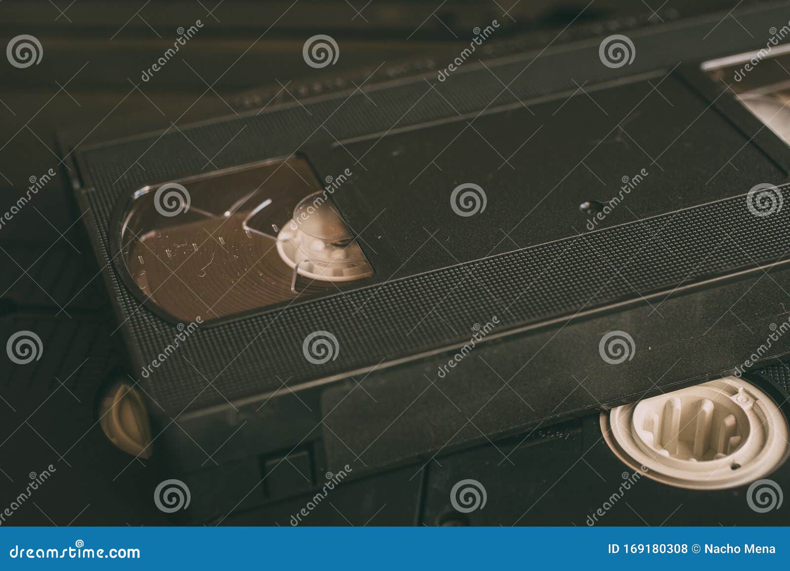 Stack of VHS Video Tapes As Background. Retro Technology. Stock Photo ...