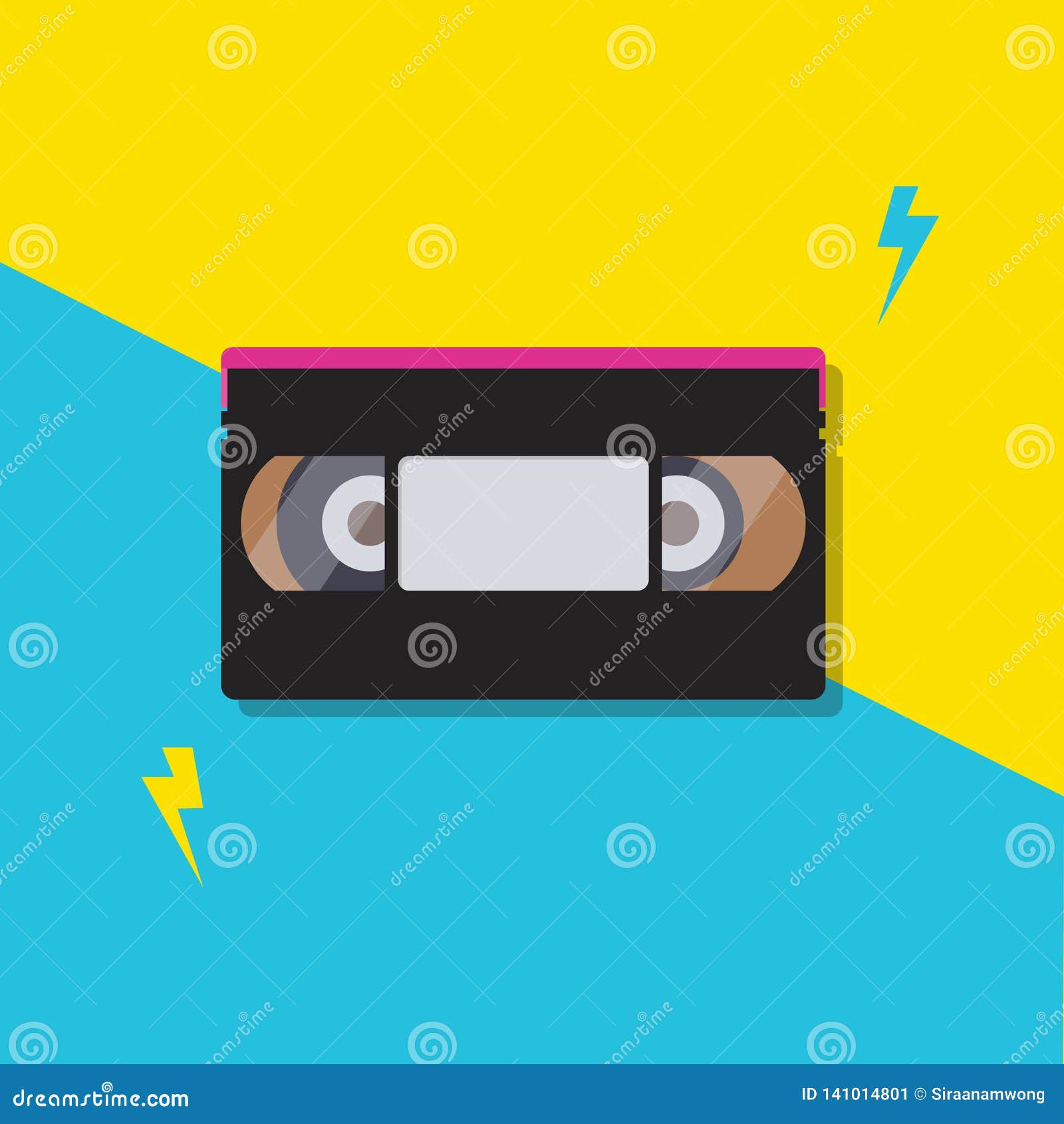 Stack of Video Cassette Tapes Stock Vector - Illustration of radio ...