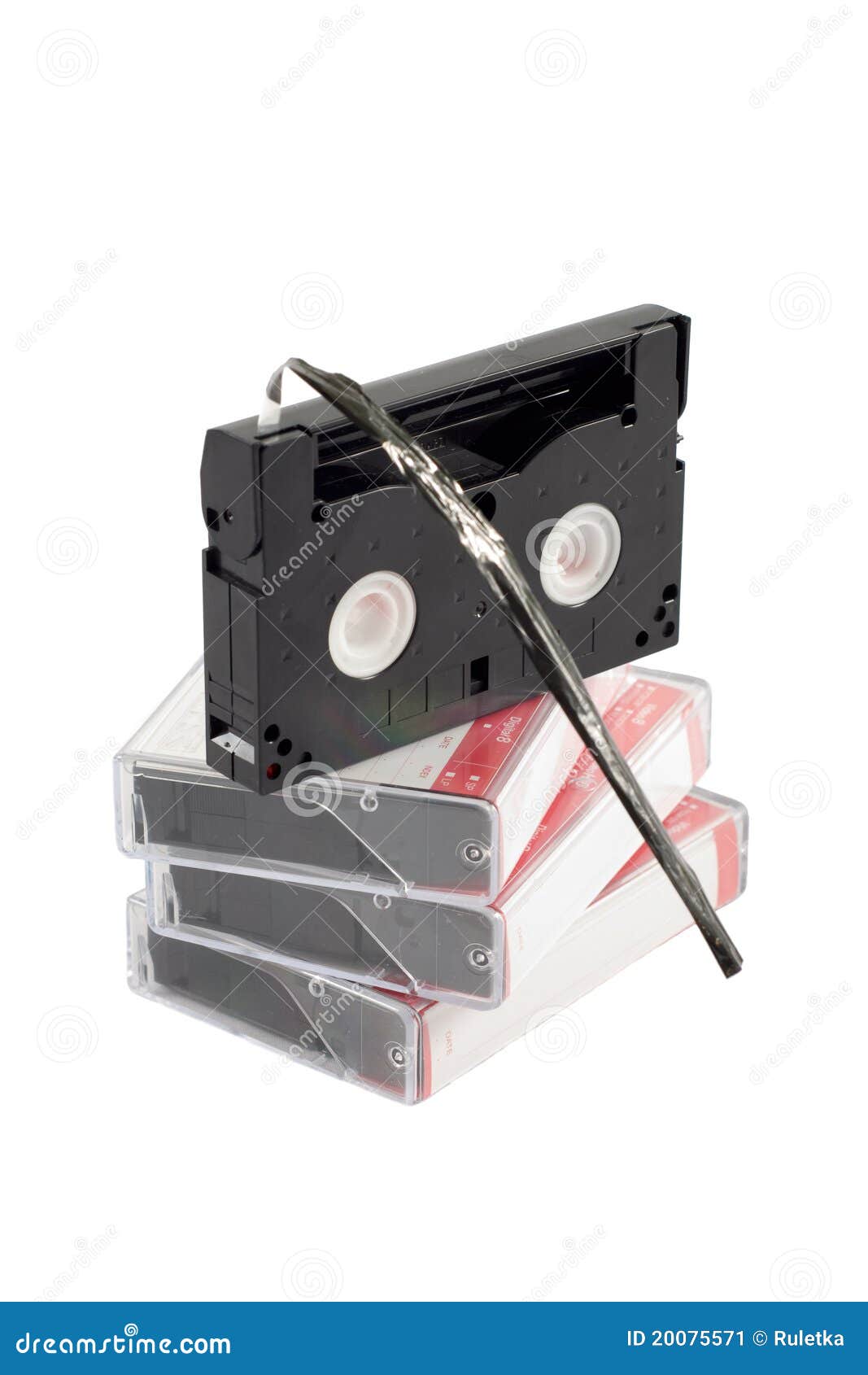 Stack of videocassettes stock image. Image of white, black - 20075571