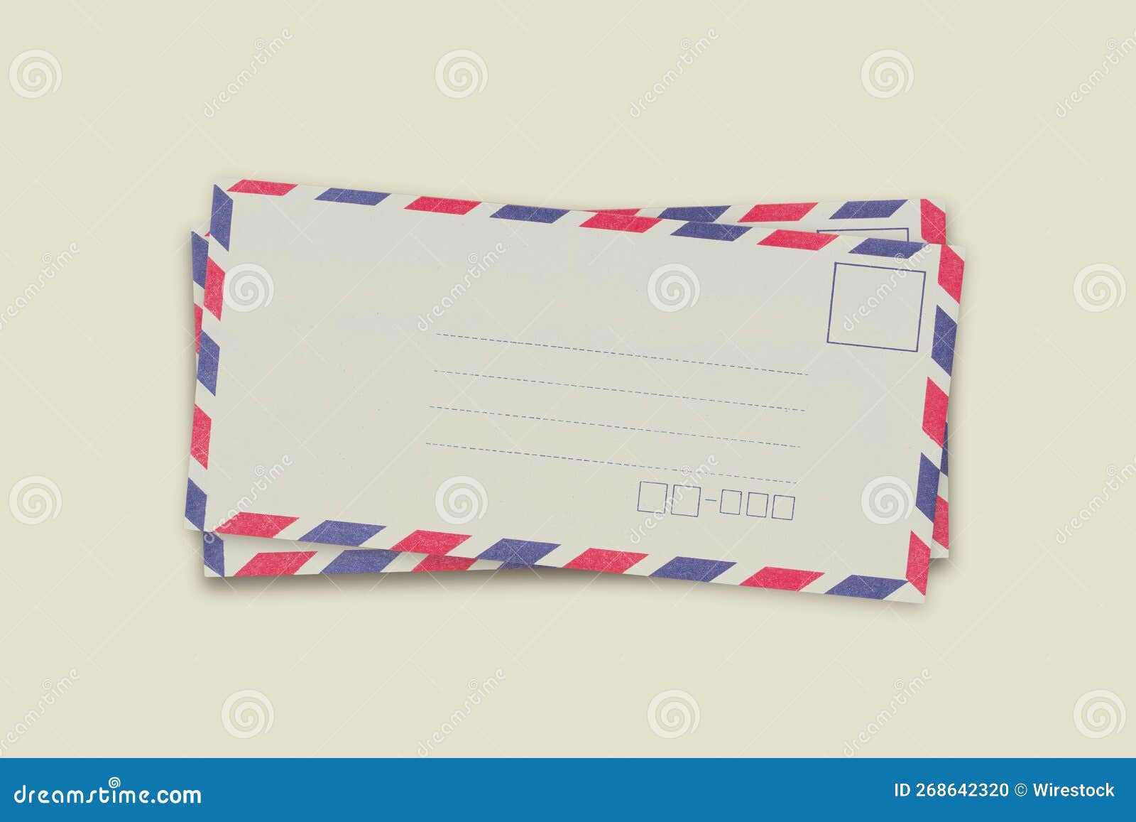 Stack of Vintage Air Mail Envelopes Isolated on a White Background ...