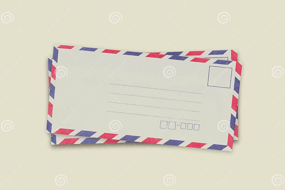 Stack of Vintage Air Mail Envelopes Isolated on a White Background ...