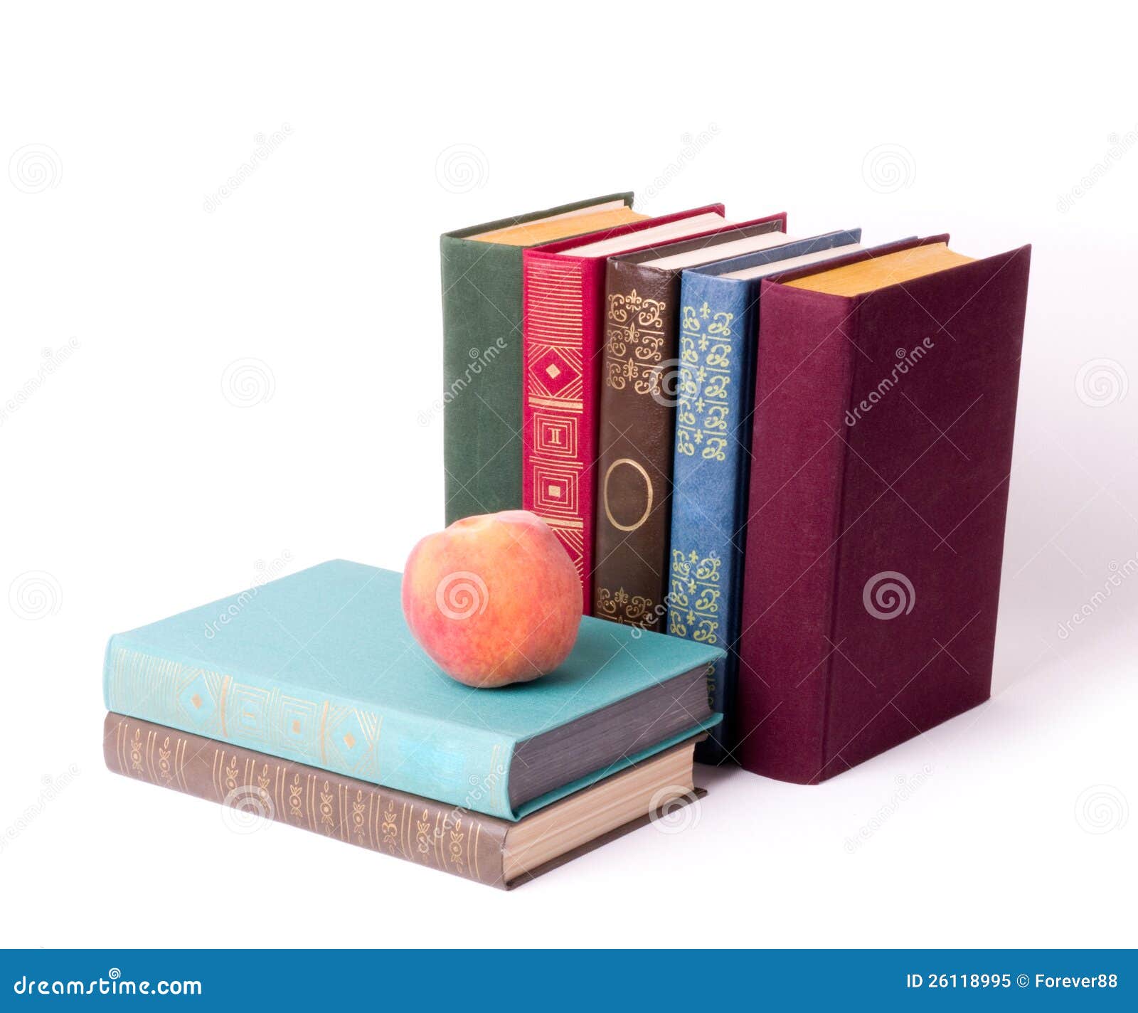 Stack of Vintage Books with Peach Stock Image - Image of healthy, heap ...