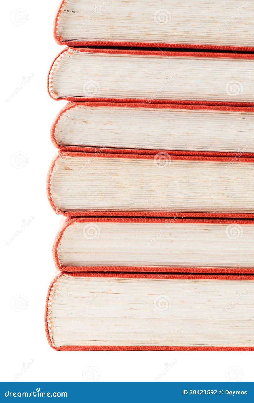 Stack of Vintage Books with Red Covers Stock Photo - Image of text ...