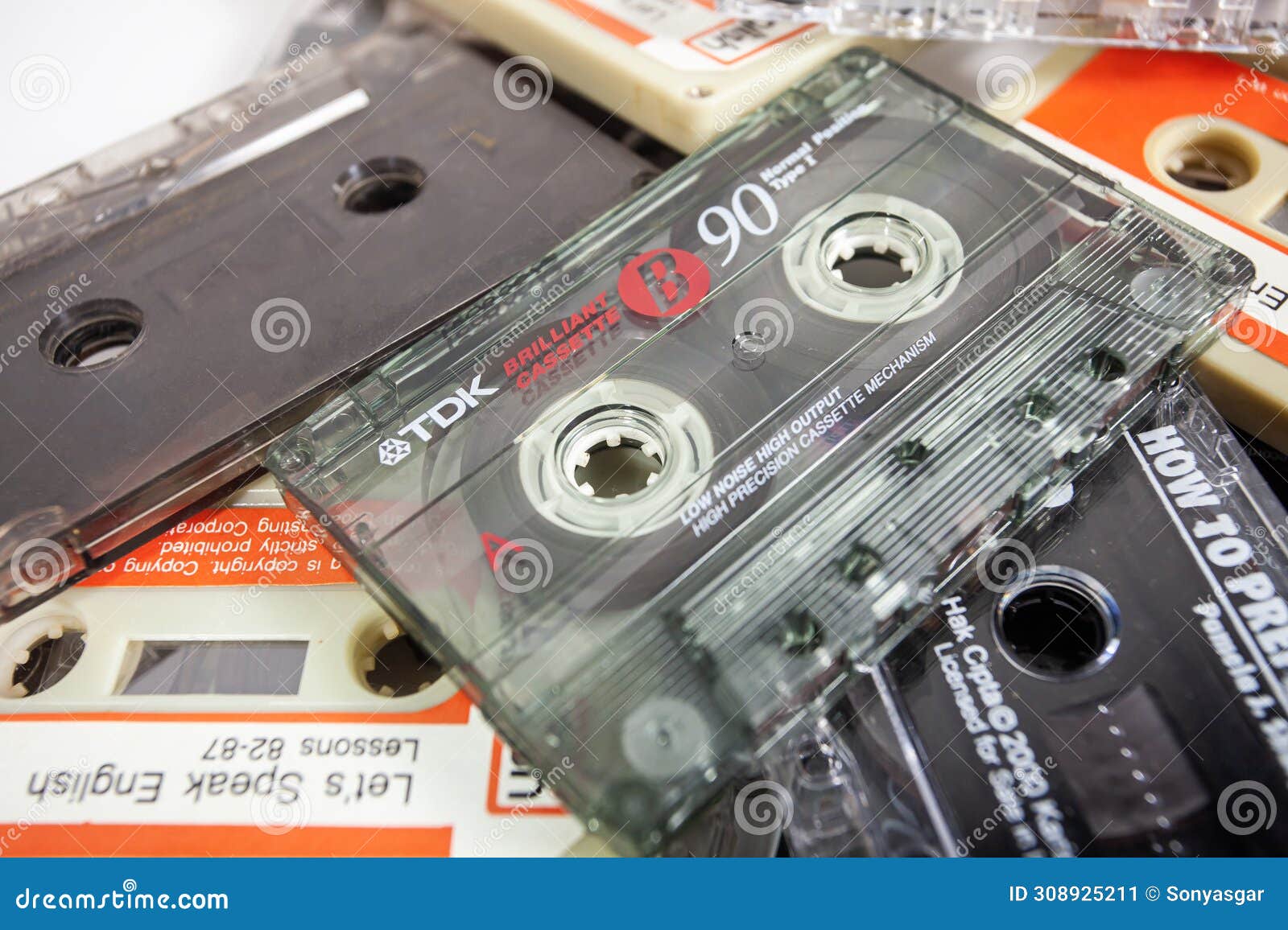 Stack of Vintage Cassettes Isolated on White Background Editorial Photo ...