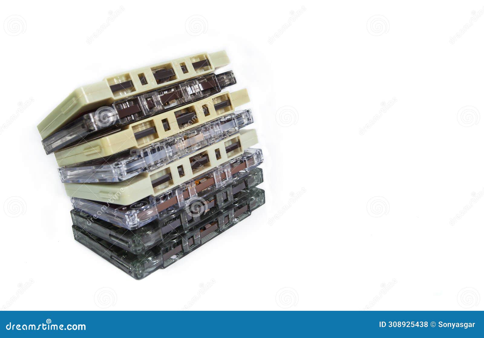 Stack of Vintage Cassettes Isolated on White Background Stock Photo ...