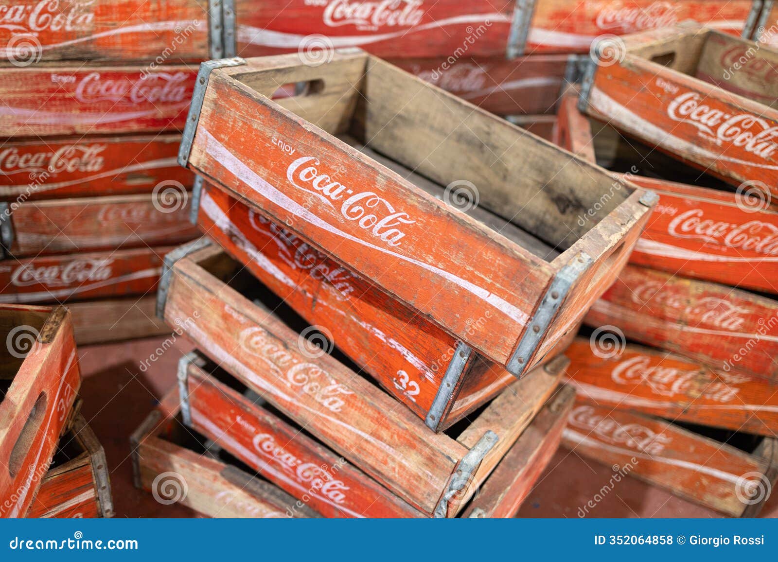 Stack Box Of Coca-cola On The Street By The Truck Editorial Photo ...