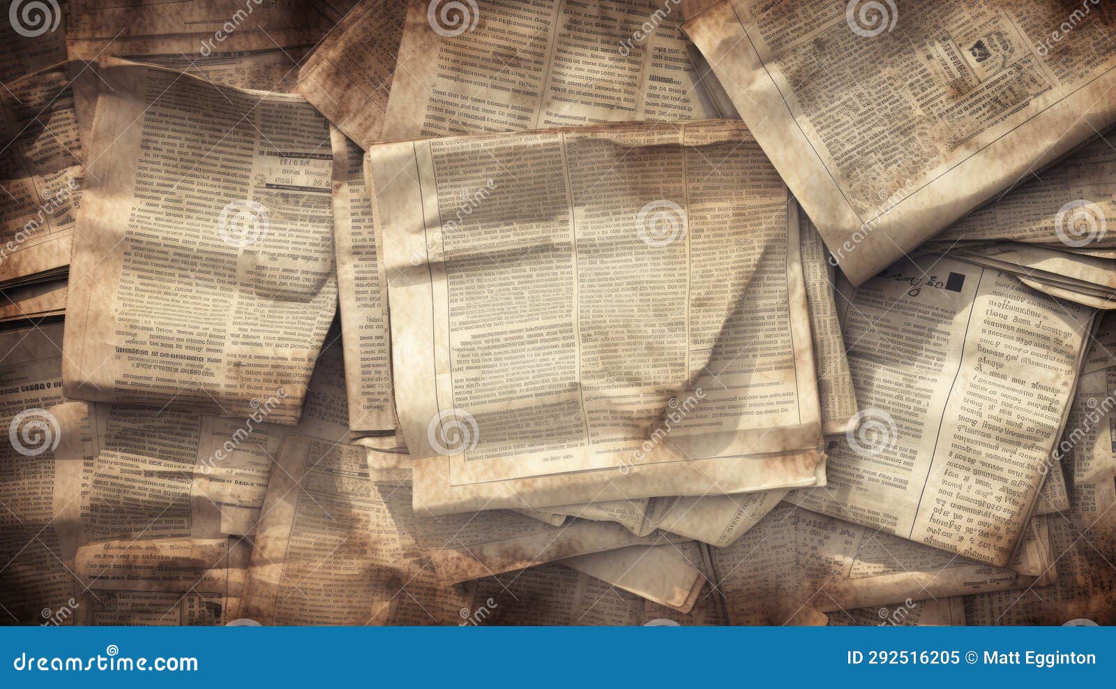 A Stack of Vintage Newspapers Stock Illustration - Illustration of ...